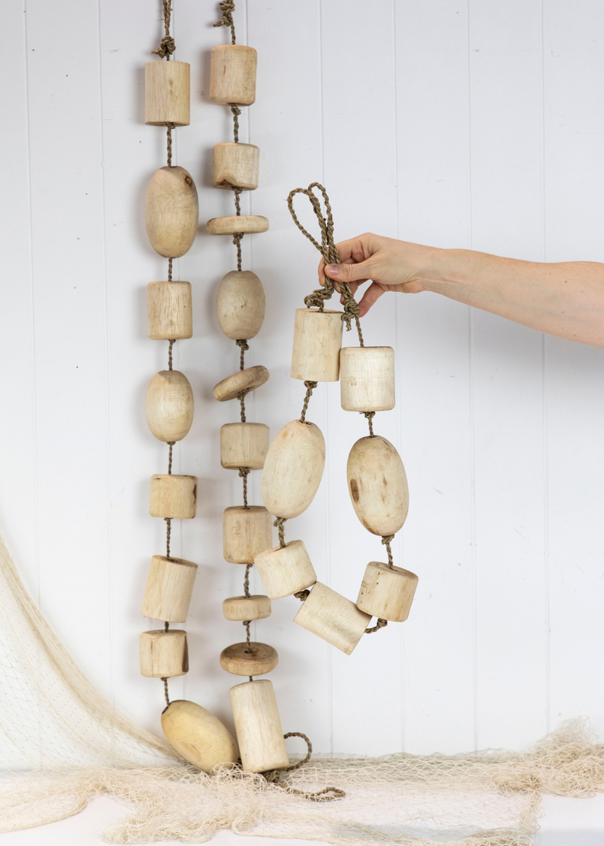 String of Nusa Buoys - Natural. 115x7x7cm – Coast Store